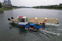 China 0.55 M Efficient Water Hyacinth Harvester With Hydraulic Drive 15.5mx6.52x3 M for sale