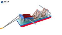 China Suriname Model 14 Inch Pipeline Gold Dredging Machine 660kW 550T for sale