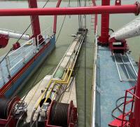 China Customizable Dredging Vessel Red Color For Waterway Maintenance And Construction Hydraulic System for sale