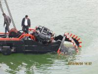 China 8 M Dredging Depth Small Cutter Suction Sand Mining Dredging Dredger With Equiped Spud Carriage for sale