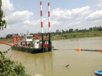 China Marine Cummins Diesel Engine Cutter Suction Dredging Boat for River Mud Dredging with 1500m Discharge Distance for sale