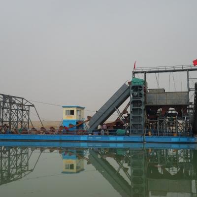 China Customized 20m Gold Dredging Machine With Chain Bucket Dredger for sale