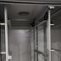 China Weatherproof Aluminum Outdoor Equipment Cabinet Double Bay for sale