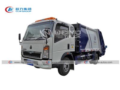China HOWO 8cbm Cummins 154hp Carbon Steel Compactor Garbage Truck for Sanitation for sale