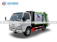 China ISUZU 4x2 5cbm Rear Loader Garbage Truck with Hydraulic System Euro5 for sale