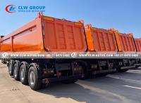 China 4 Axle U Shape Side Lifting Rear Tipping Dump Semi Trailer 30CBM 40 Ton 50 Ton for sale