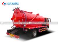China Dongfeng 5000L Vacuum Pump Sewer Fecal Suction Truck 125hp Cummins for sale