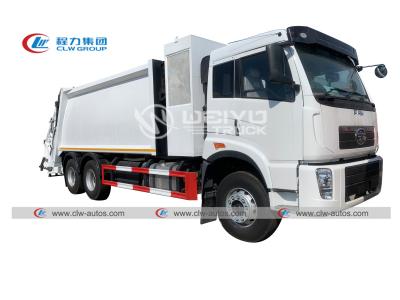 China FAW 6x4 20cbm Garbage Compactor Truck Right Hand Drive with Crew Compartment for sale