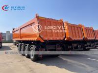 China Jost 4 Axle Rear Tipping Dump Truck Trailer 50t 60tons Mine Sand Stone Gravel Loading for sale