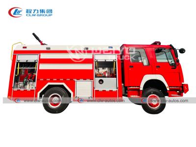 China HOWO 4x4 290hp Fire Rescue Truck with 4000L Water Tank and High Pressure Pump for sale