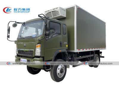 China HOWO 4x4 AWD Thermo King Refrigerator Box Truck 10 Tons 130HP for Meat Transport for sale