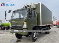 China HOWO 4x4 AWD Thermo King Refrigerator Box Truck 10 Tons 130HP for Meat Transport for sale