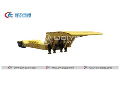 China Heavy Duty Hydraulic Gooseneck Lowbed Flatbed Trailer 100 Tons 16000x3300x1200mm for sale