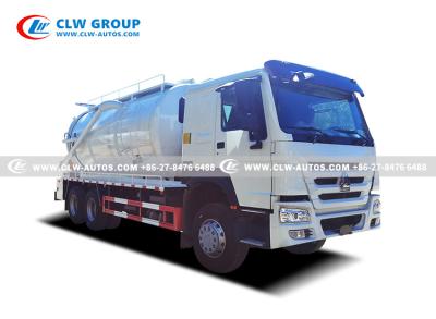 China HOWO 16cbm Sewer Suction Vacuum Waste Collection Tanker 6x4 25000kg GVW for sale
