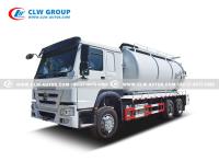 China HOWO 16cbm Sewer Suction Vacuum Waste Collection Tanker 6x4 25000kg GVW for sale