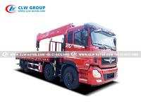 China Dongfeng 16 Ton Truck Mounted Crane 8x4 Straight Boom Hydraulic Loader Cummins 210HP for sale