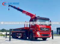 China Dongfeng 16 Ton Truck Mounted Crane 8x4 Straight Boom Hydraulic Loader Cummins 210HP for sale