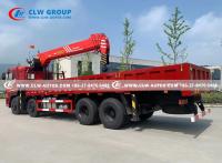 China Dongfeng 16 Ton Truck Mounted Crane 8x4 Straight Boom Hydraulic Loader Cummins 210HP for sale