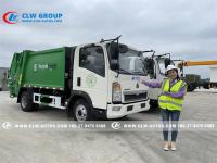 China Sinotruk Howo 4x2 120HP 6cbm Compactor Garbage Truck for Sanitation Waste Collection for sale