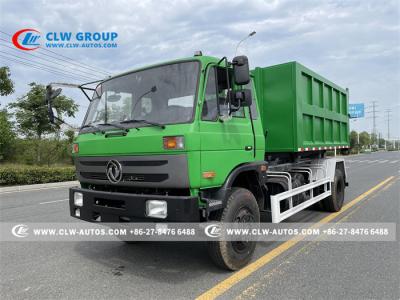 China Dongfeng 153 Hydraulic Hook Lift Garbage Truck 10m3 12m3 Container 190HP Euro II for sale