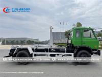 China Dongfeng 153 Hydraulic Hook Lift Garbage Truck 10m3 12m3 Container 190HP Euro II for sale