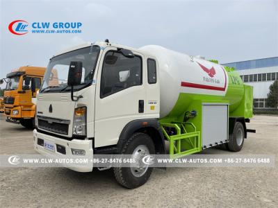 China HOWO 4x2 RHD 15000 Liters LPG Bobtail Truck with Dispenser and Flow Meter - 170HP Diesel Engine for sale