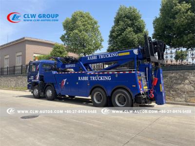 China Shacman 8x4 Heavy Duty Wrecker Towing Truck 25-50 Ton Capacity with 371HP Engine and 400L Fuel Tank for sale