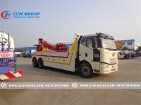 China FAW 20ton Heavy Duty Wrecker Tow Truck 6x4 25000kg GVW Road Recovery Lorry for sale