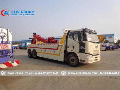 China FAW 20ton Heavy Duty Wrecker Tow Truck 6x4 25000kg GVW Road Recovery Lorry for sale