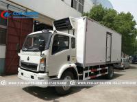 China Sinotruk HOWO 4x2 5 Ton Refrigerated Van Truck LHD RHD 6060x2300mm for sale