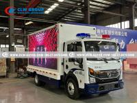 China Dongfeng 4x2 Mobile LED Advertising Truck with P4 Screens 9.6sqm Hydraulic Stage for sale
