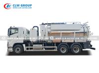 China Isuzu Giga 6x4 Vacuum Sewer Cleaner 20m3 Stainless Steel Tank 350L/min 180bar Jetting for sale