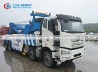 China FAW J6P 8x4 50 Ton Rotator Wrecker Tow Truck 390HP 360 Degree Crane for sale