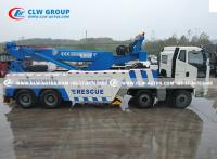 China FAW J6P 8x4 50 Ton Rotator Wrecker Tow Truck 390HP 360 Degree Crane for sale