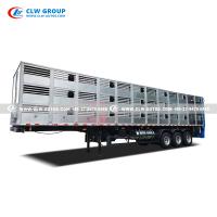 China High-Strength Aluminum Alloy Livestock Transport Semi-Trailer 3 Axles 36 Fans Three-Tier Design for sale