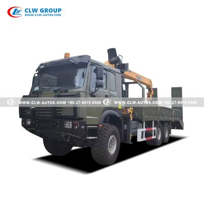 China Sinotruk 6x6 All-Wheel Drive Wrecker Tow Truck with XCMG 8-ton Crane and Heavy-Duty Flatbed for sale
