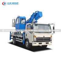 China Sinotruk HOWO 28m Aerial Platform Truck 7-Section Telescopic Boom 360 Rotation for sale