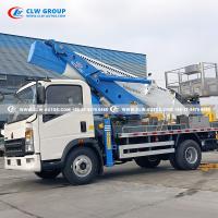 China Sinotruk HOWO 28m Aerial Platform Truck 7-Section Telescopic Boom 360 Rotation for sale