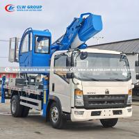 China Sinotruk HOWO 28m Aerial Platform Truck 7-Section Telescopic Boom 360 Rotation for sale
