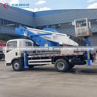 China Sinotruk HOWO 28m Aerial Platform Truck 7-Section Telescopic Boom 360 Rotation for sale