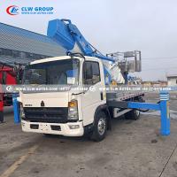 China Sinotruk HOWO 28m Aerial Platform Truck 7-Section Telescopic Boom 360 Rotation for sale
