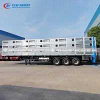 China 3 Axle 36 Fan Hydraulic Livestock Trailer Triple Deck Aluminum Semi Trailer for Cattle Transport for sale
