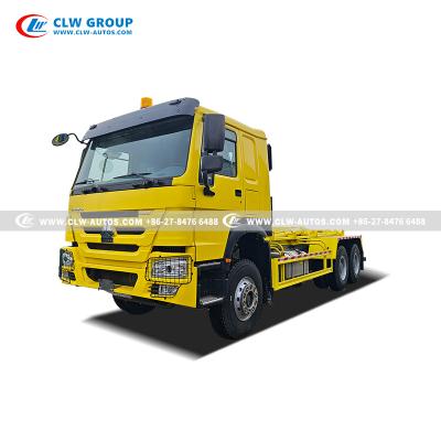 China HOWO 26Ton Hook Lift Garbage Truck 6x4 340HP Hydraulic Roll-off Container Truck for sale