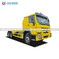 China HOWO 26Ton Hook Lift Garbage Truck 6x4 340HP Hydraulic Roll-off Container Truck for sale