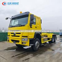 China HOWO 26Ton Hook Lift Garbage Truck 6x4 340HP Hydraulic Roll-off Container Truck for sale