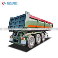 China 45T 3-Axle Rear-Tipping Semi-Trailer with HYVA Cylinder and 28T Yahua Landing Legs for sale