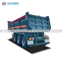China 45T 3-Axle Rear-Tipping Semi-Trailer with HYVA Cylinder and 28T Yahua Landing Legs for sale