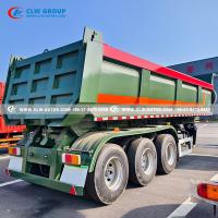 China 45T 3-Axle Rear-Tipping Semi-Trailer with HYVA Cylinder and 28T Yahua Landing Legs for sale