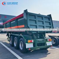 China 45T 3-Axle Rear-Tipping Semi-Trailer with HYVA Cylinder and 28T Yahua Landing Legs for sale