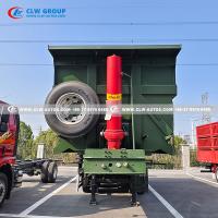 China 45T 3-Axle Rear-Tipping Semi-Trailer with HYVA Cylinder and 28T Yahua Landing Legs for sale